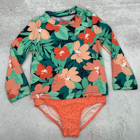 Cat & Jack | Swim | Euc Toddler Girls Rash Guard Set Cat Jack 8m ...
